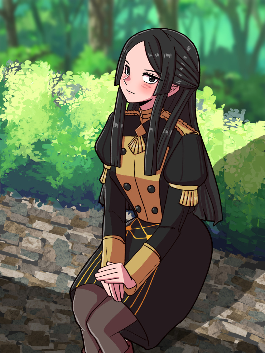Safebooru - 1girl alternate costume black eyes black hair blush brown ...