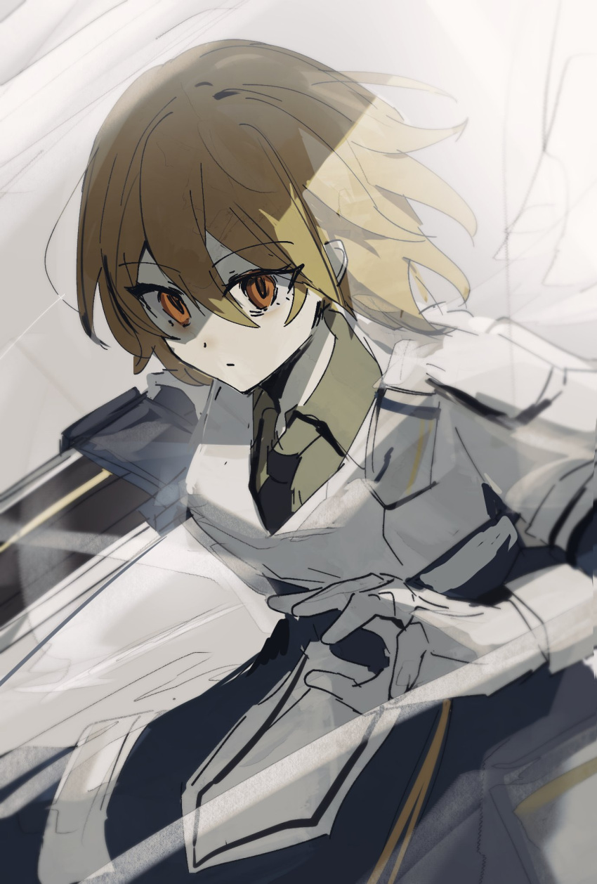 Safebooru - 1girl armor black necktie blonde hair collared shirt don ...