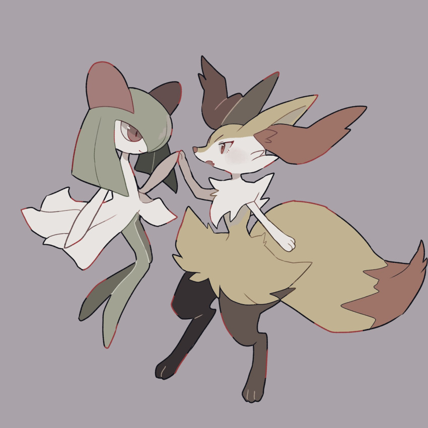 Safebooru - 2girls animal ear fluff animal ears bangs blush braixen closed mouth commentary ...