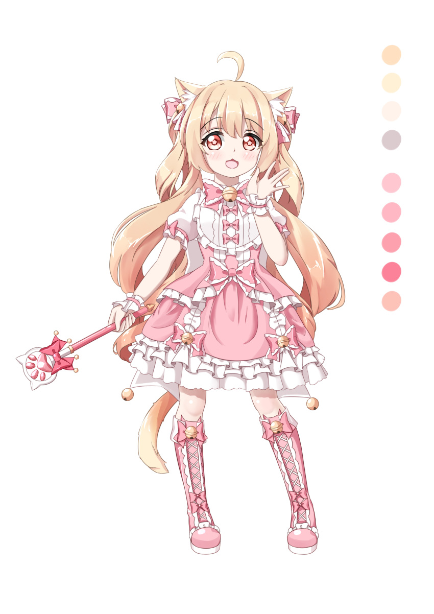 Safebooru - 1girl absurdres boots brown hair highres magical girl neko kizuna original red eyes ...