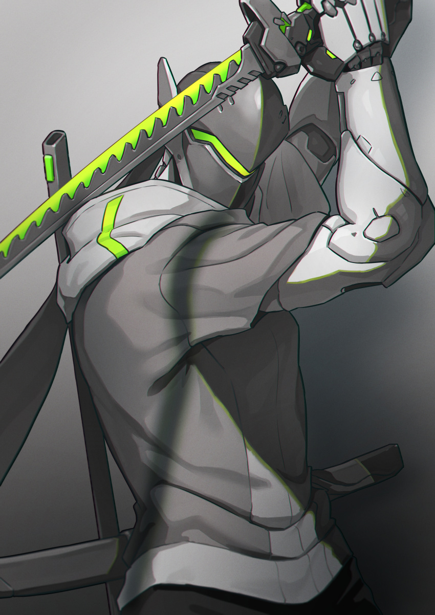 Safebooru - 1boy absurdres cyborg eito nishikawa fighting stance genji ...