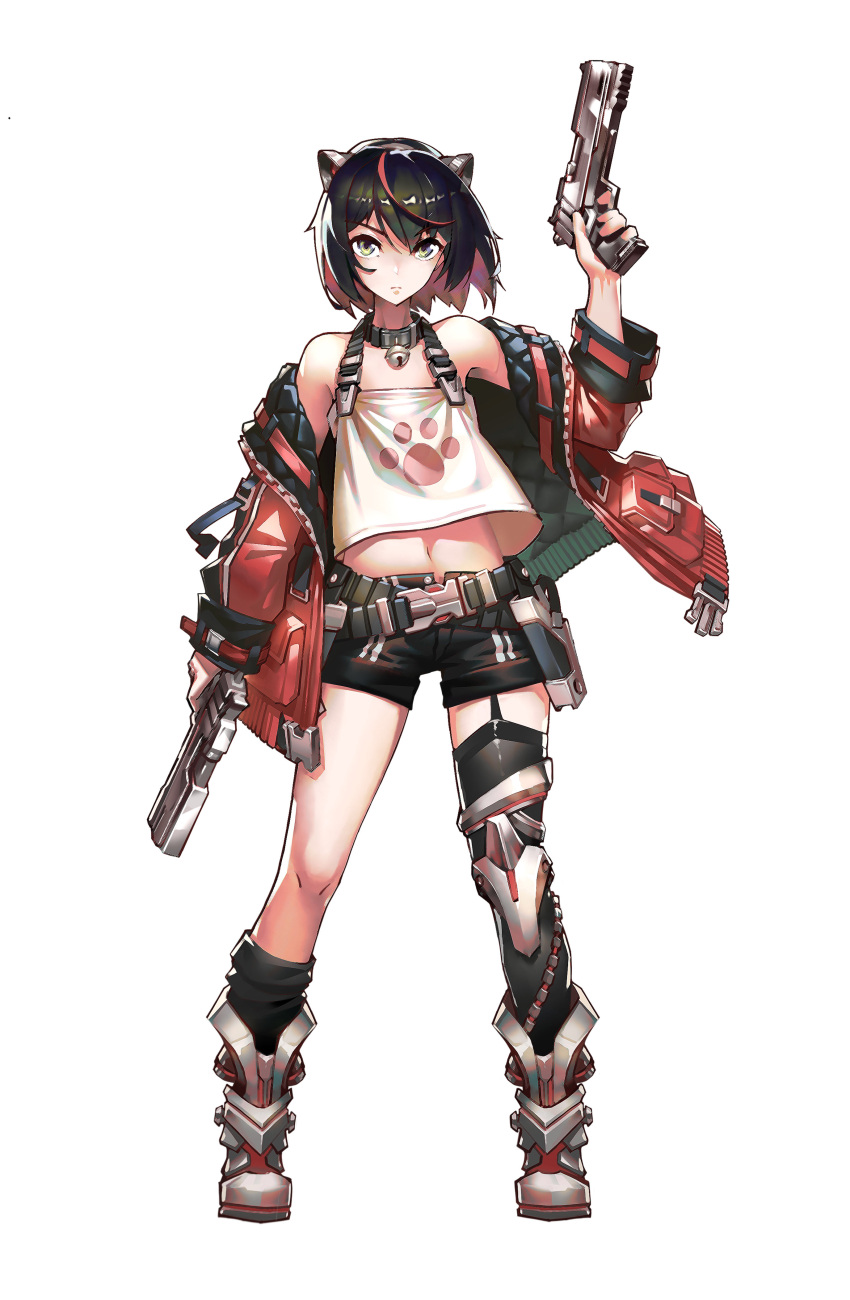 Safebooru - 1girl absurdres armored boots black legwear boots collar hair ornament highres ...