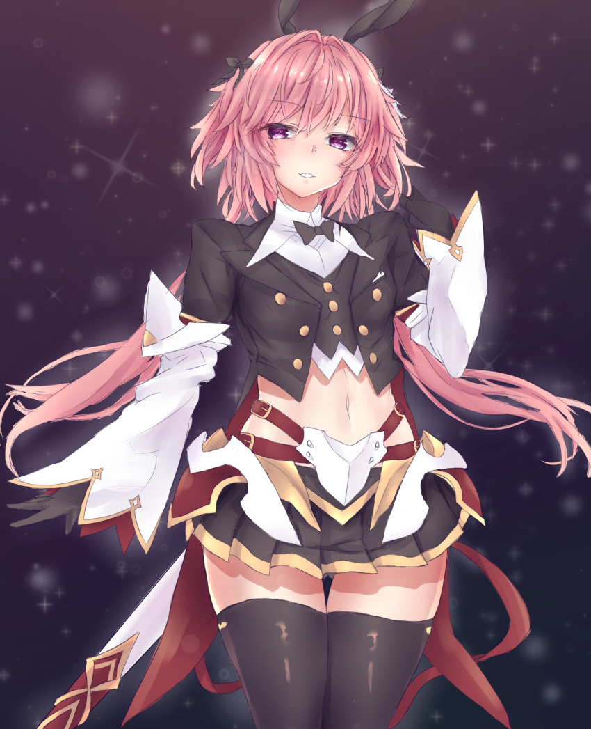 Safebooru - 1boy alternate legwear astolfo (fate) astolfo (saber) (fate) bangs black bow black ...