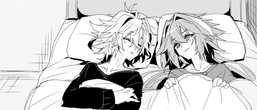 Safebooru - 2boys astolfo (fate) blanket casual closed eyes closed ...