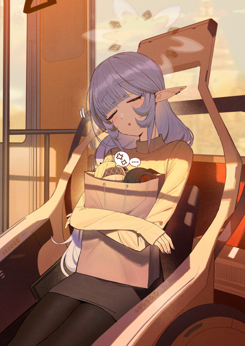 Safebooru - ... 1girl anger vein black hair black pantyhose black skirt blue archive blush ...