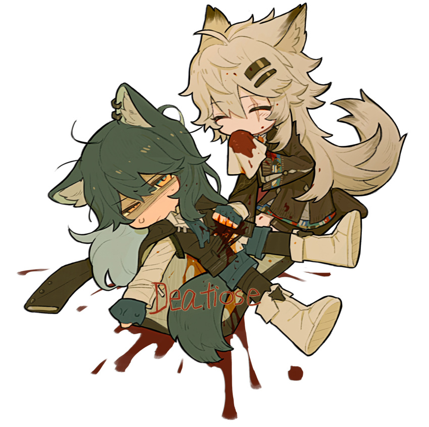 Safebooru - 2girls ^ ^ animal ear fluff animal ears arknights artist ...