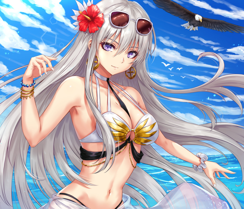 Safebooru - 1girl azur lane bangs bare shoulders bikini blush breasts enterprise (azur lane ...