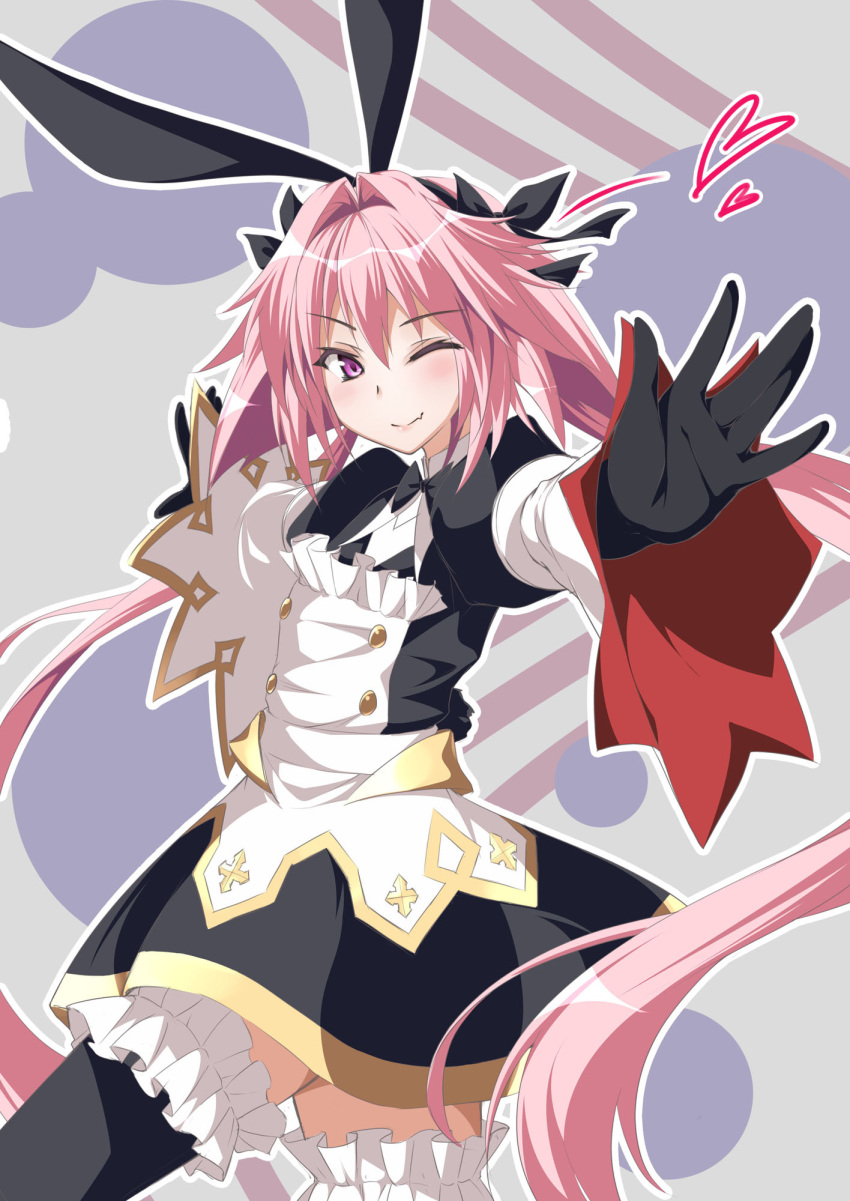 Safebooru - 1boy astolfo (fate) astolfo (saber) (fate) bangs black bow black dress black gloves ...