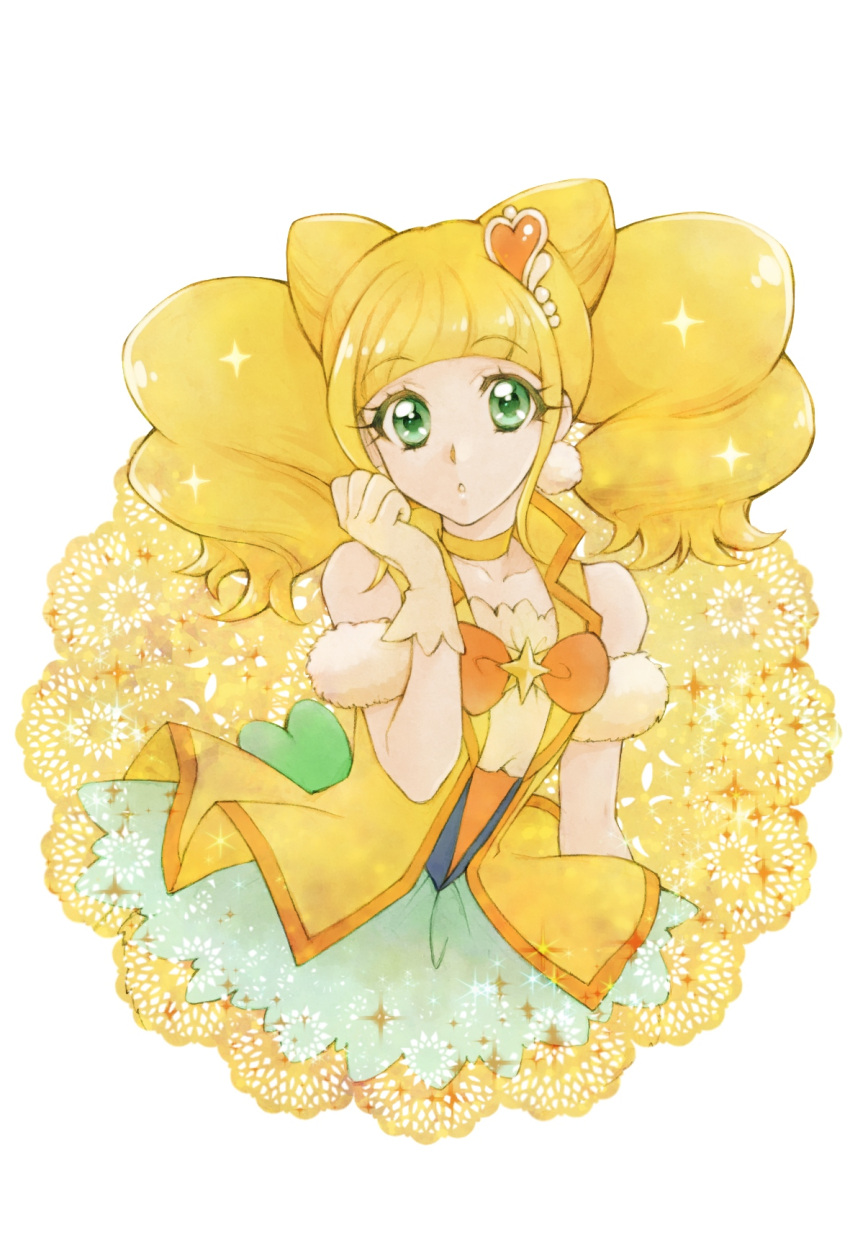 Safebooru - 1girl aizen (syoshiyuki) aqua skirt bangs blonde hair blunt ...