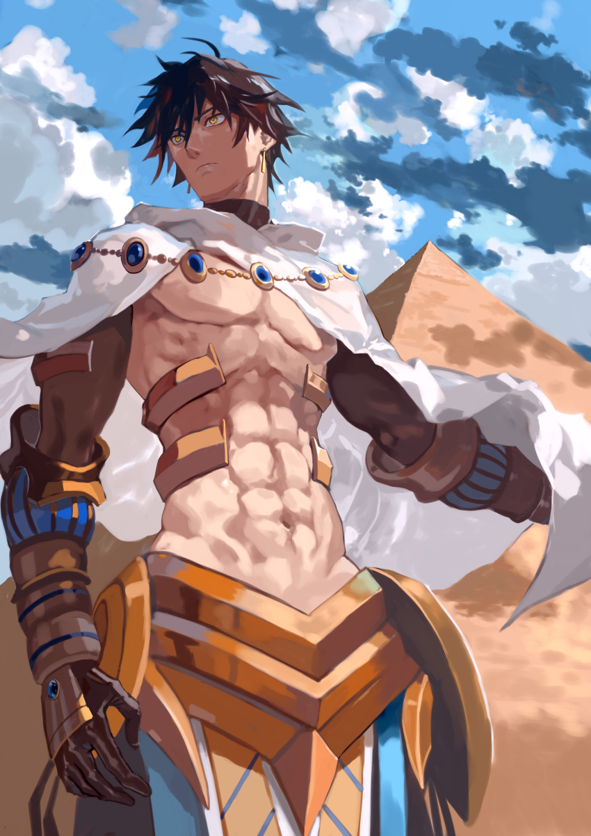 Safebooru - 1boy abs absurdres bangs bare chest black hair bob ...