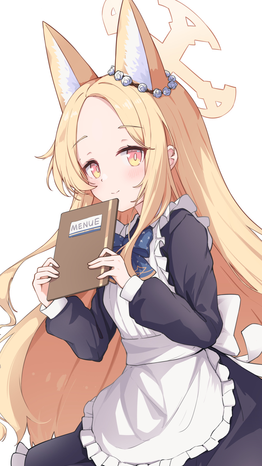 Safebooru - 1girl absurdres alternate costume animal ear fluff animal ears apron blonde hair ...