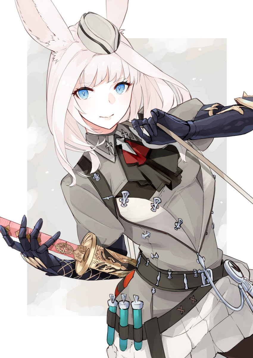 Safebooru - 1girl absurdres animal ear fluff animal ears bangs belt blue eyes bunny girl coat ...