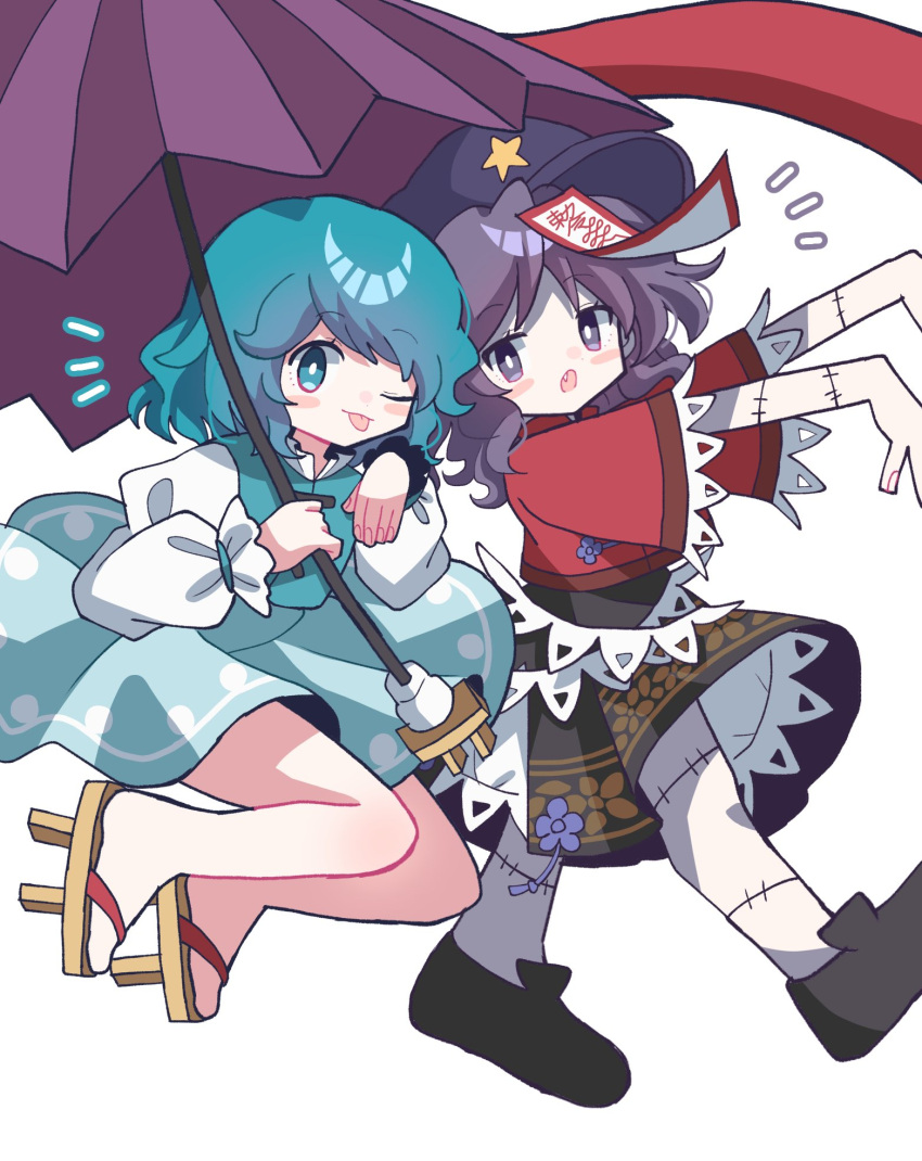 Safebooru - 2girls black shoes black skirt blue eyes blue hair blue ...