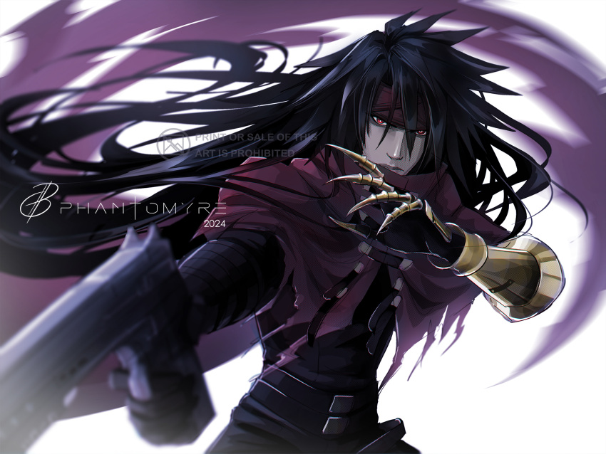 Safebooru - 1boy black hair cape cloak fighting stance final fantasy ...