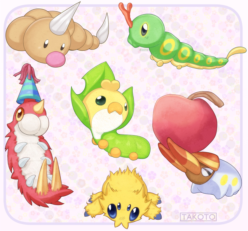 Safebooru - apple artist name black eyes blue eyes bug caterpie food ...