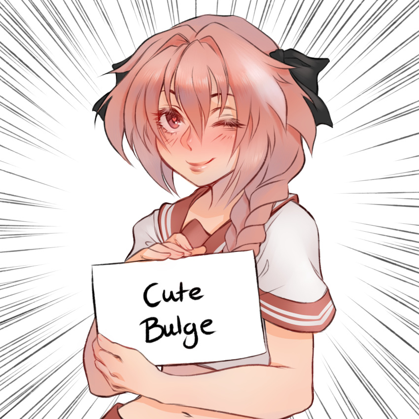 Safebooru - 1boy ;) astolfo (fate) black ribbon blush braid emphasis lines english text fate ...