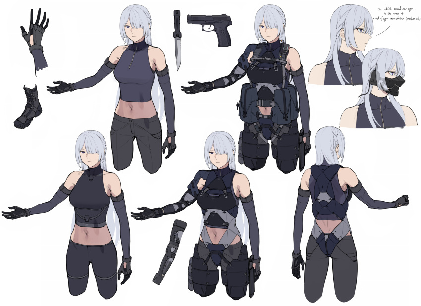 Safebooru - 1girl absurdres ak-15 (girls frontline) bangs bare shoulders black gloves boots ...