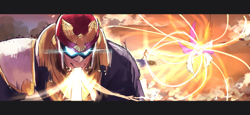 Safebooru - 1boy absurdres beam captain falcon clouds galeem glowing ...
