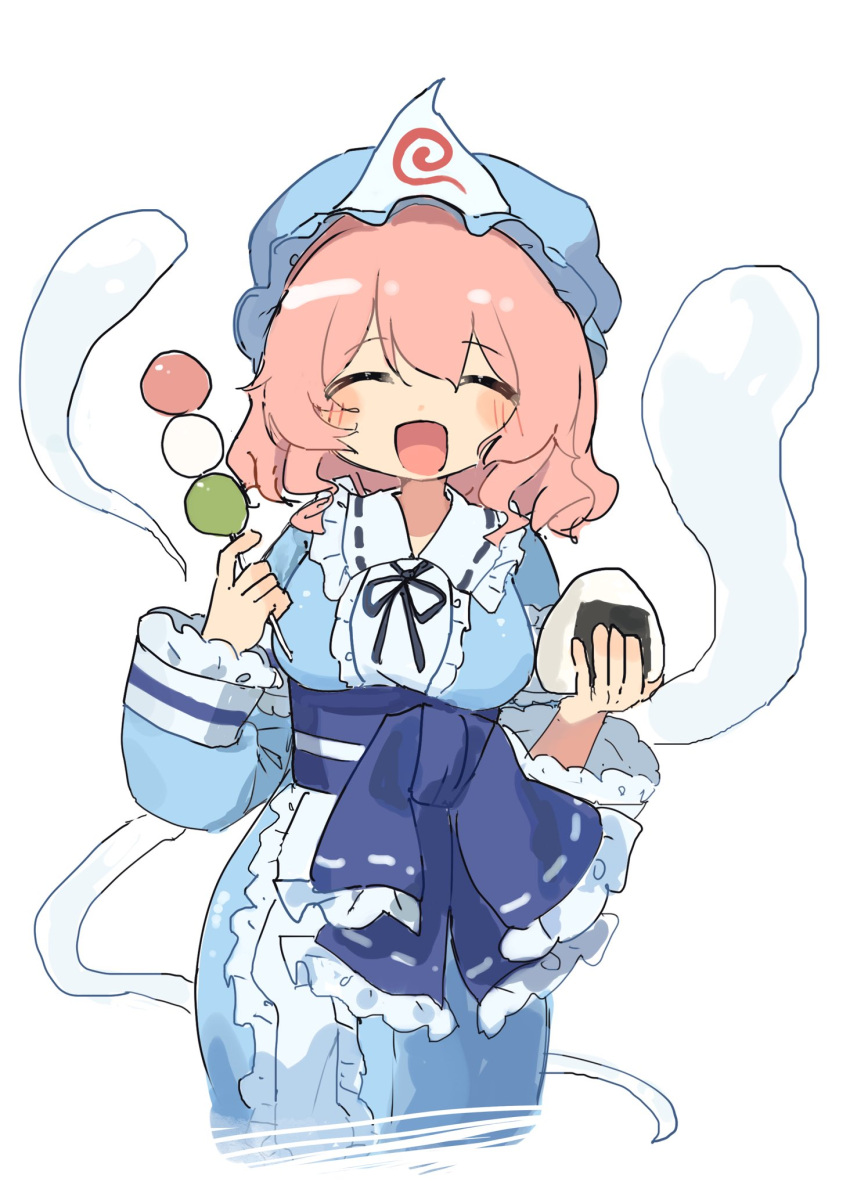 Safebooru - 1girl :d breasts closed eyes cropped legs dango edamanecha ...