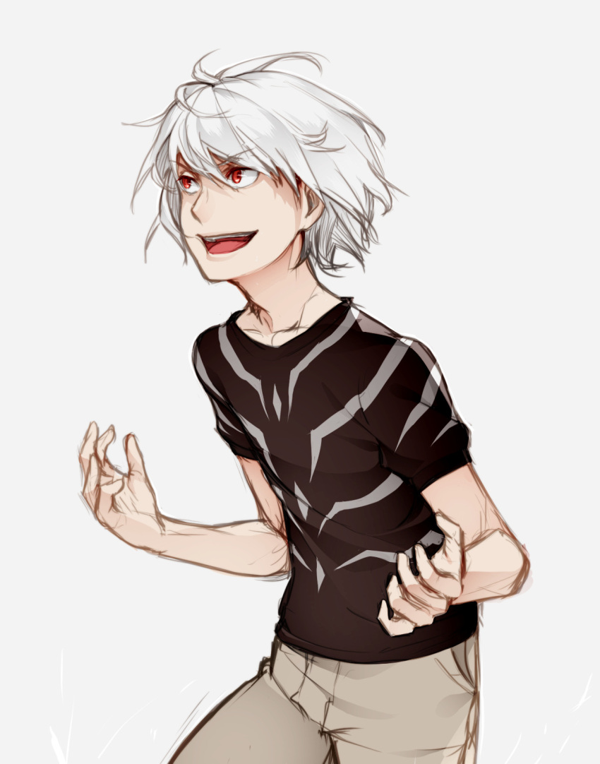 Safebooru - >:) 1boy :d accelerator (toaru majutsu no index) albino ...