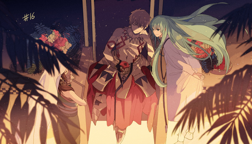 Safebooru - 1girl 2boys armor brown hair enkidu (fate/strange fake ...