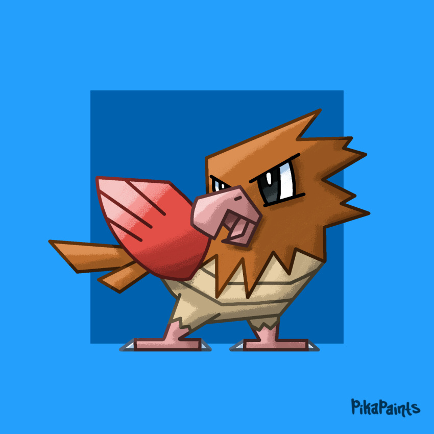 Safebooru - artist name beak bird blue background brown feathers ...