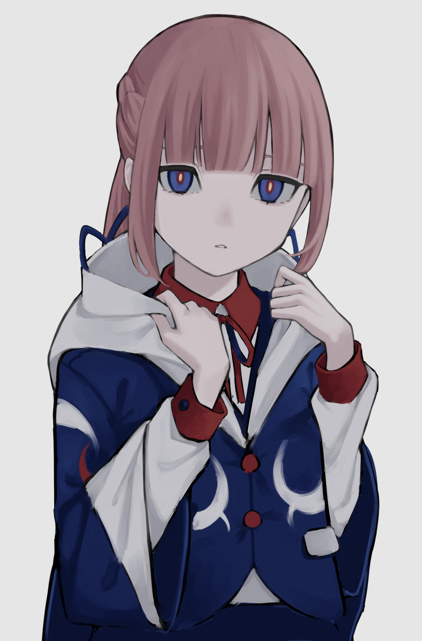 Safebooru - 1girl blue eyes blue jacket blunt bangs collared shirt ...