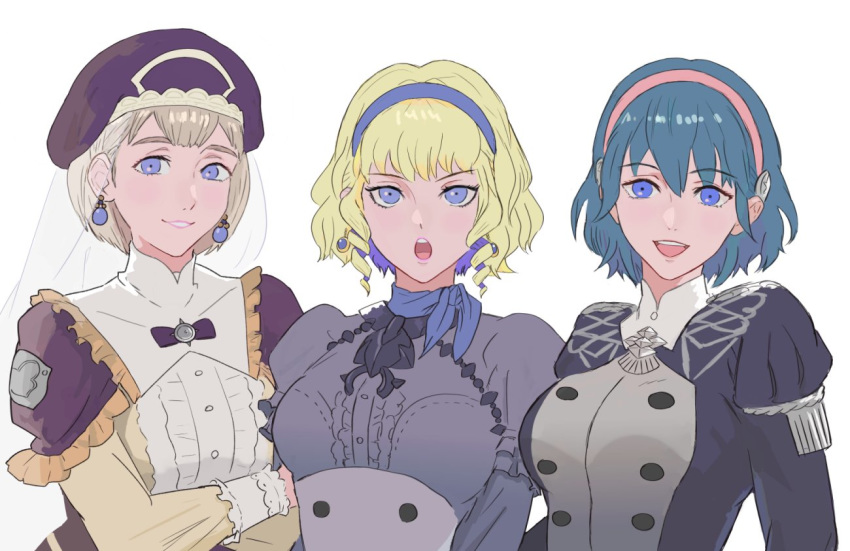 Safebooru - 3girls adz lrp blonde hair blue eyes blue hair blue ...