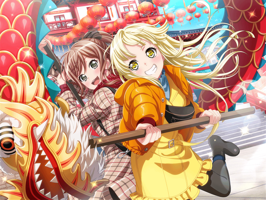 Safebooru - bang dream! blonde hair blush dress imai lisa long hair smile tsurumaki kokoro ...