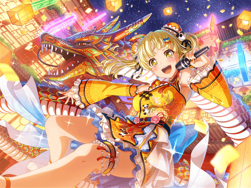 Safebooru - 1girl bang dream! blonde hair blush chinese architecture chinese clothes dress east ...