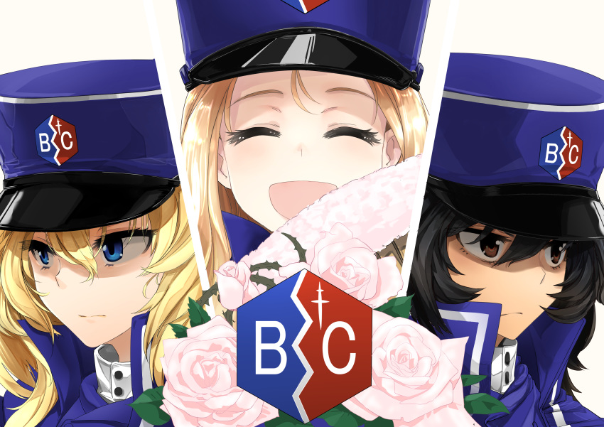 Safebooru - 3girls absurdres andou (girls und panzer) bangs bc freedom (emblem) bc freedom ...