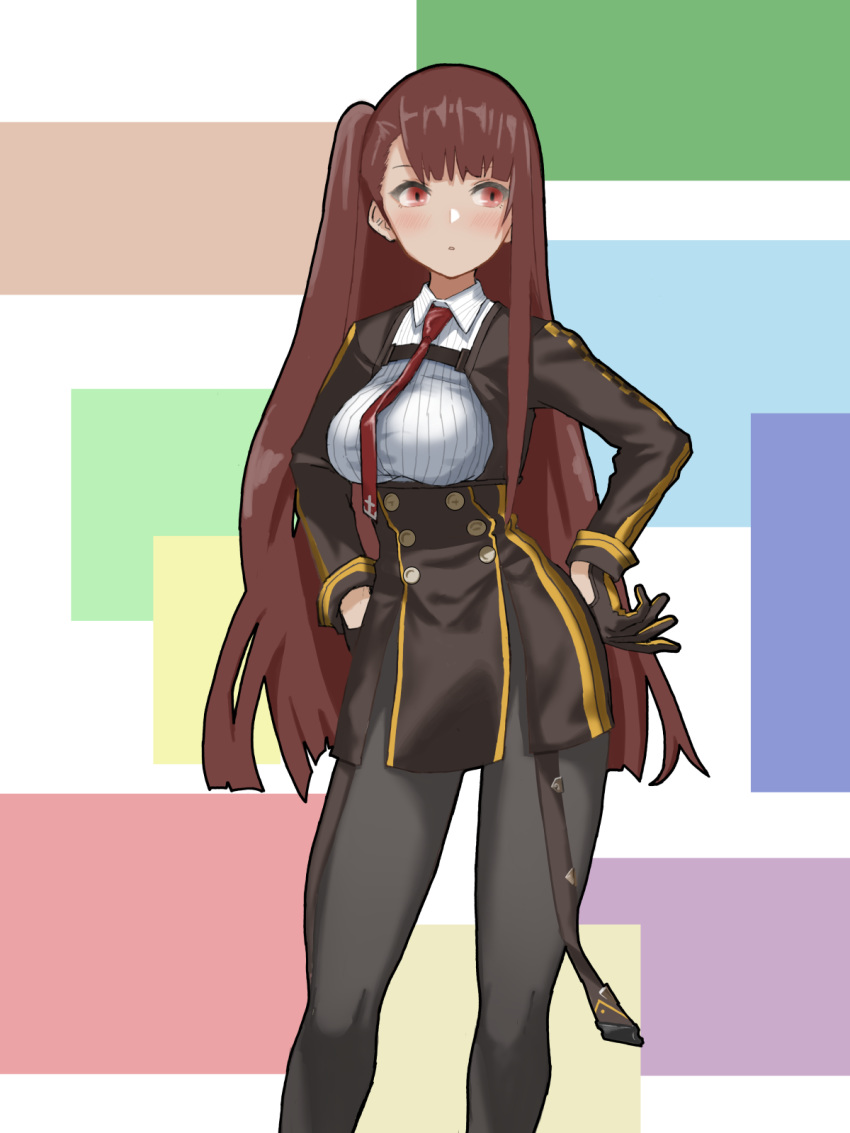 Safebooru - 1girl black legwear breasts brown hair flasso girls frontline gloves highres long ...