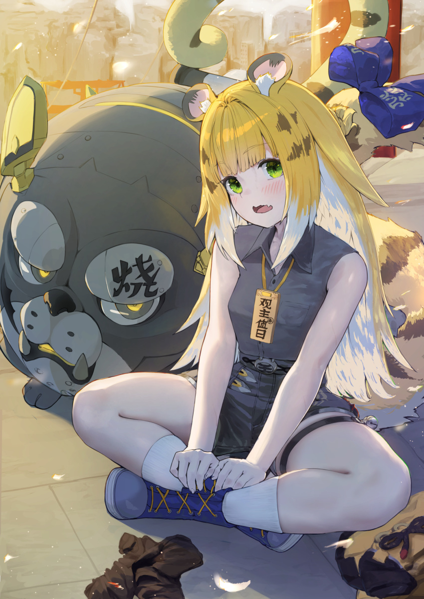 Safebooru - 1girl 1other animal ear fluff animal ears bare shoulders ...