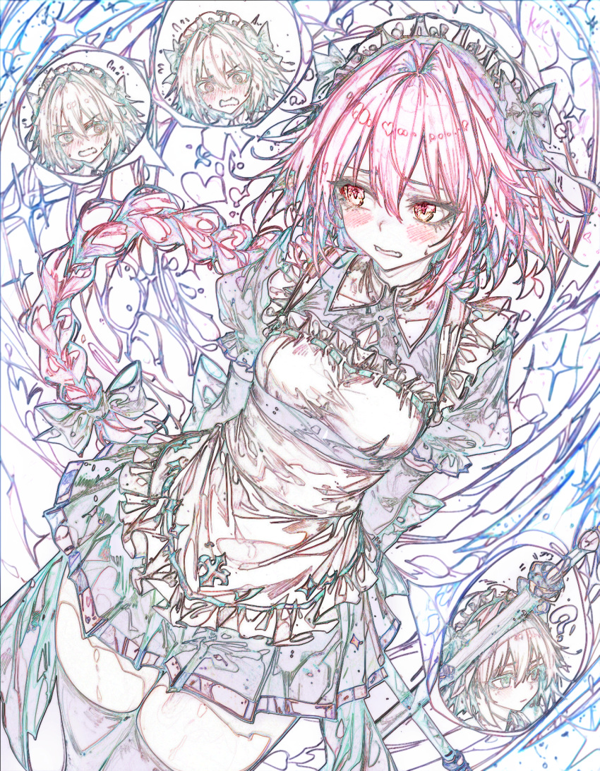 Safebooru - 1boy apron astolfo (fate) black bow black dress black ...