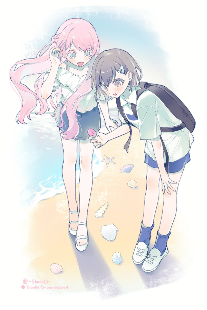 Safebooru - 2girls absurdres backpack bag bang dream! bang dream! it's mygo!!!!! beach black bag ...