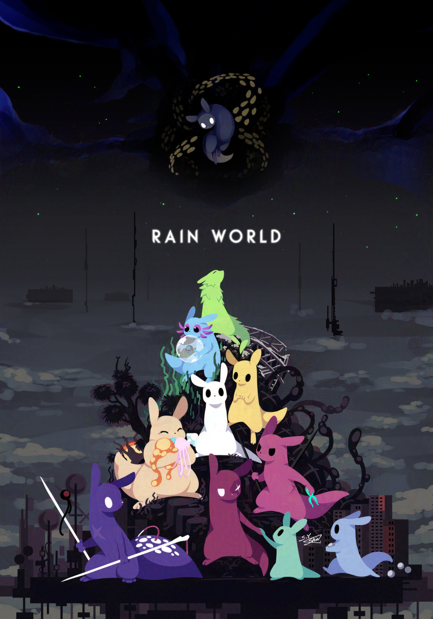 Safebooru - absurdres artificer (rain world) axolotl ears black eyes ...