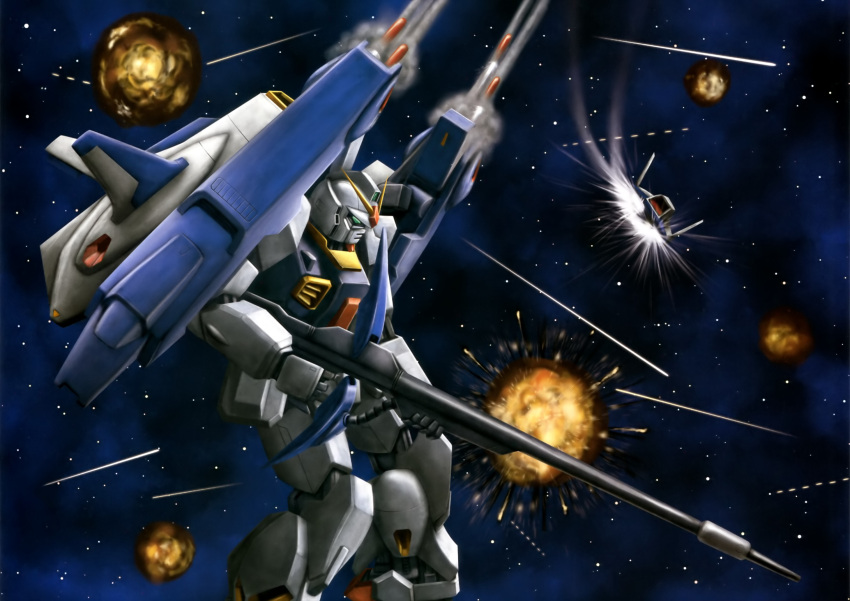Safebooru - aeug artist request battle beam rifle core fighter energy ...