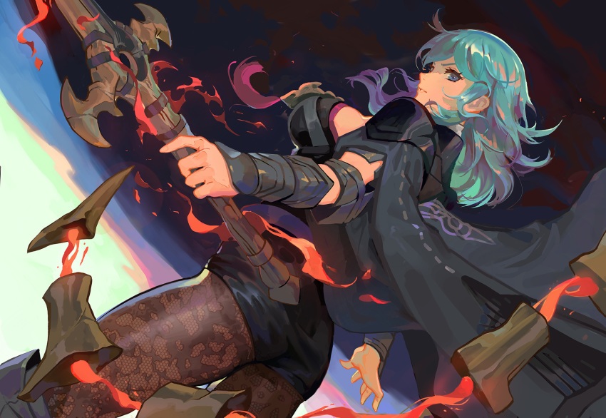 Safebooru - 1girl armor black shorts blue eyes blue hair byleth (fire ...