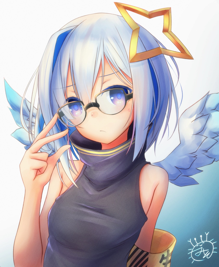 Safebooru - 1girl amane kanata angel wings armband hair between eyes hair ornament highres ...