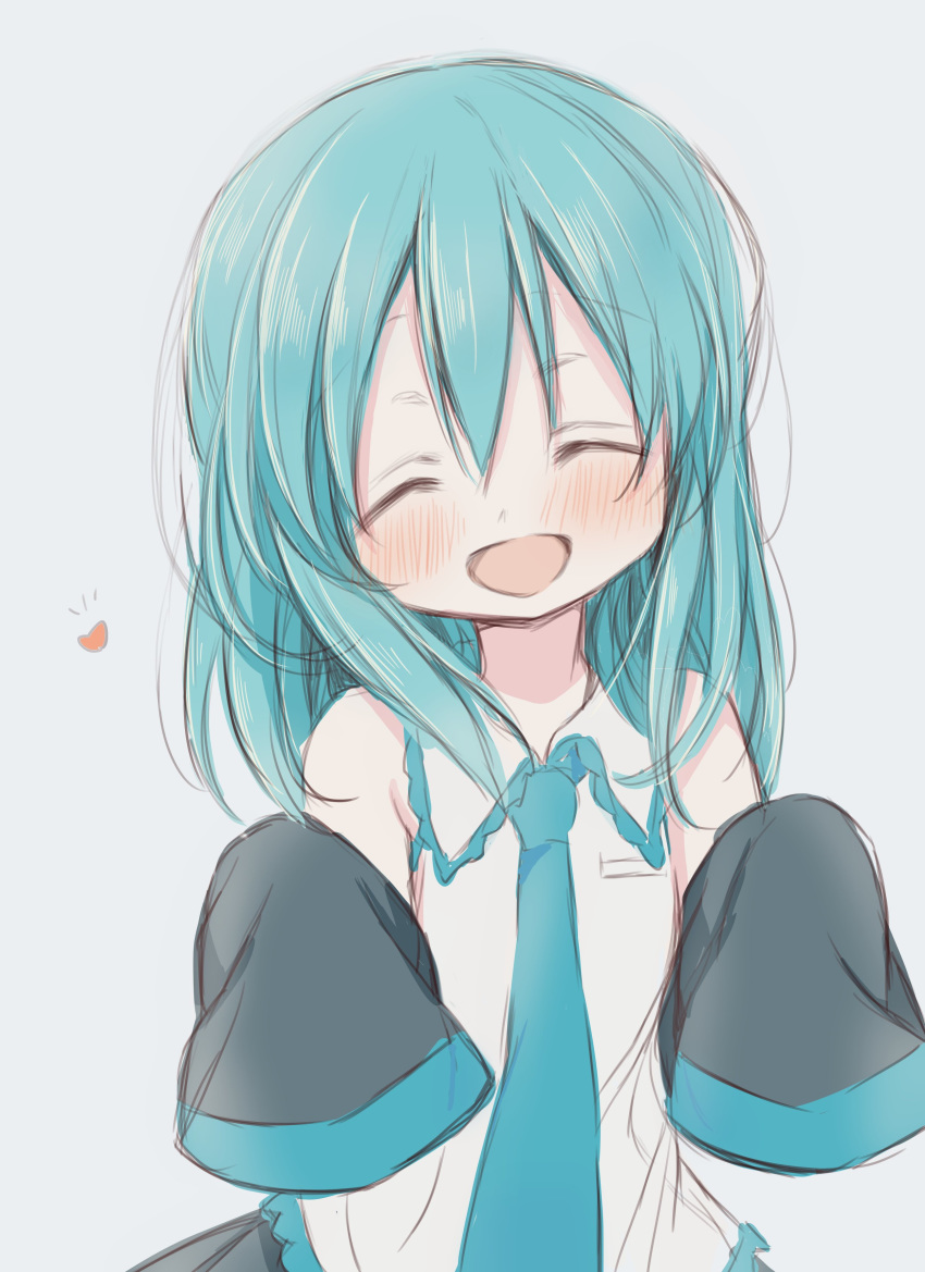 Safebooru - 1girl absurdres aqua hair aqua neckwear bangs bare shoulders black skirt black ...