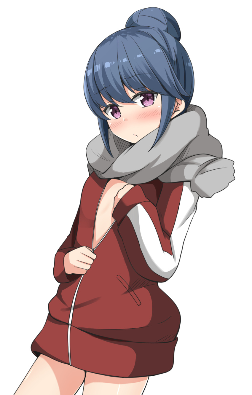 Safebooru 1girl Aikawa Ryou Blue Hair Blush Commentary Cowboy Shot 9133