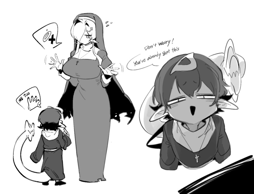 Safebooru - 1boy 1girl breasts commentary docu (doppel) doppel ...