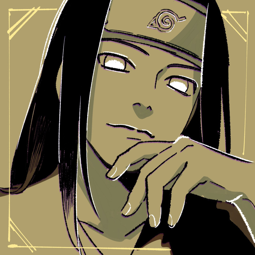 Safebooru - 1boy forehead protector headband highres hyuuga neji light ...