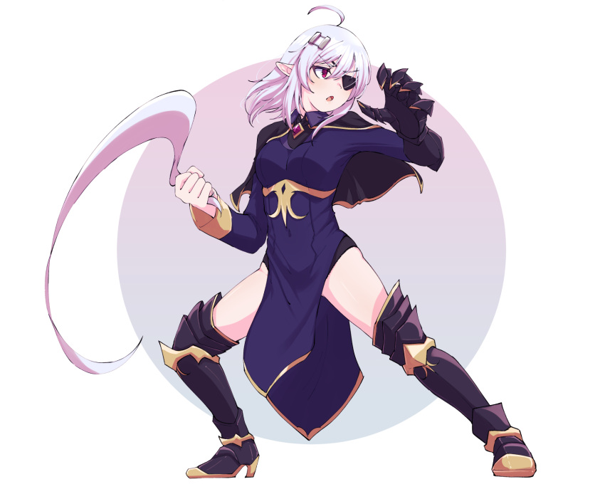 Safebooru - 1girl ahoge armored boots black capelet black dress boots ...