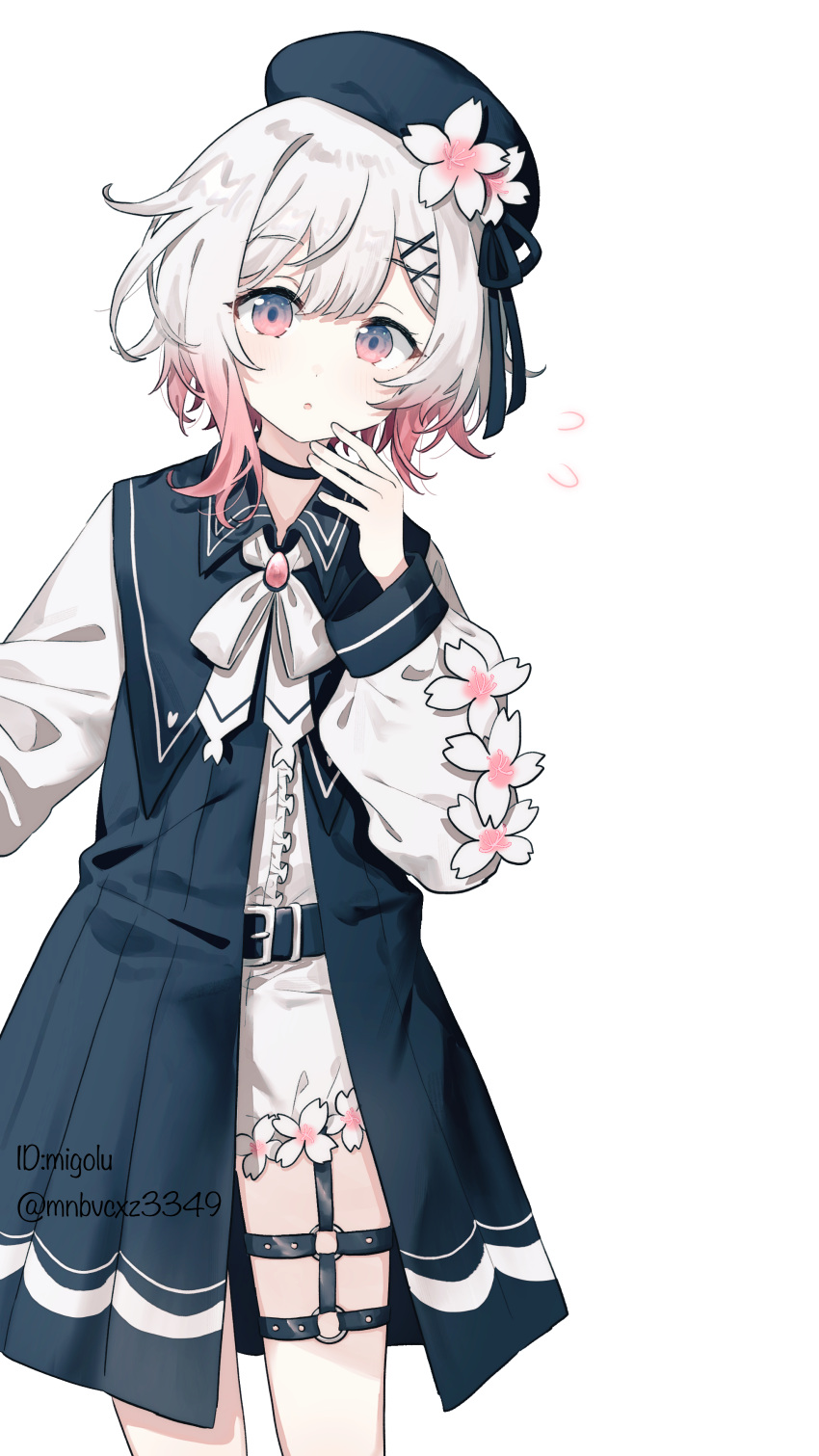 Safebooru - 1girl :o absurdres artist name belt belt buckle beret black ...