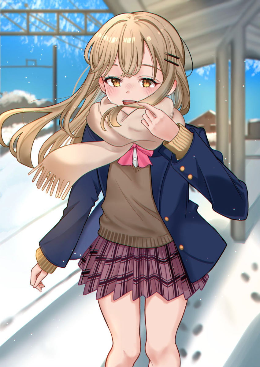 Safebooru - 1girl adachi to shimamura black jacket blazer blonde hair ...