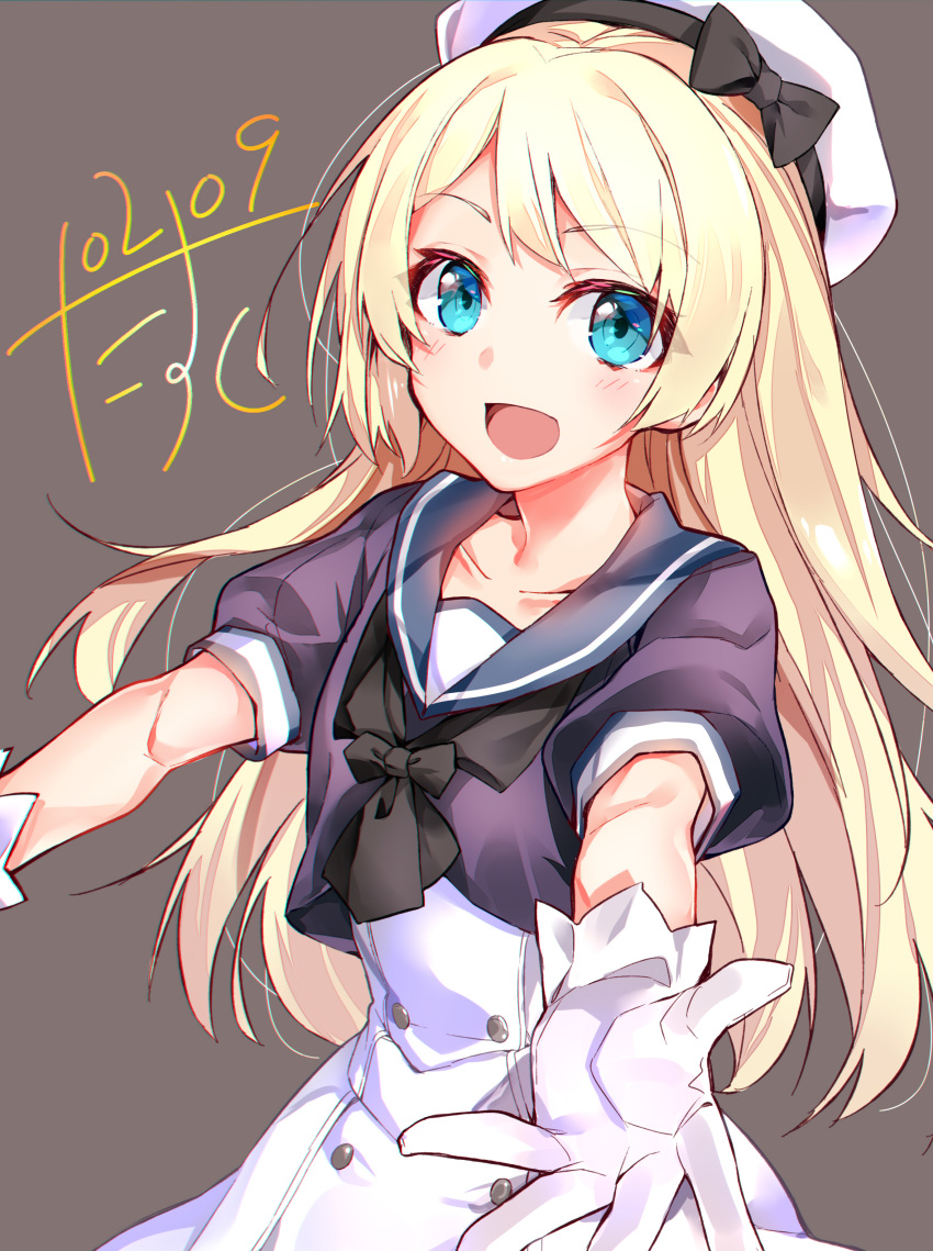 Safebooru - 1girl absurdres beret black ribbon blonde hair blue eyes ...