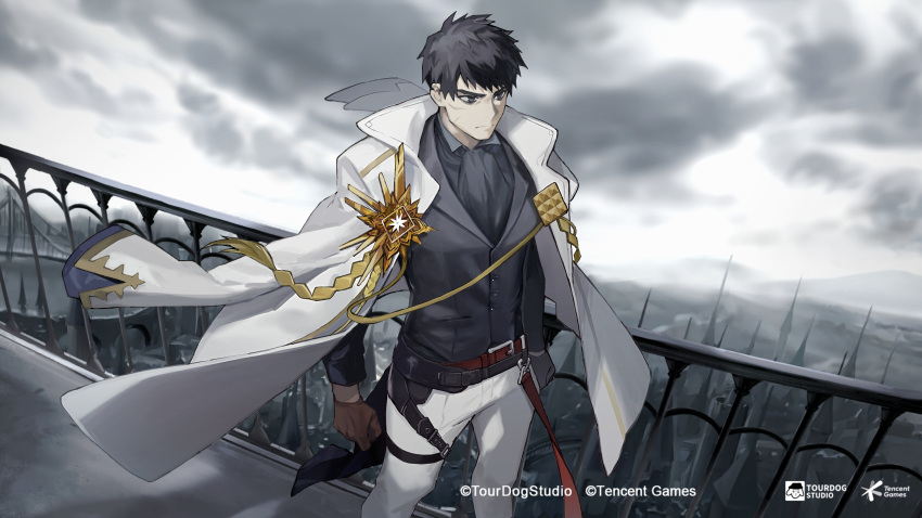 Safebooru - 1boy absurdres alchemy stars ascot asymmetrical gloves belt belt buckle black eyes ...