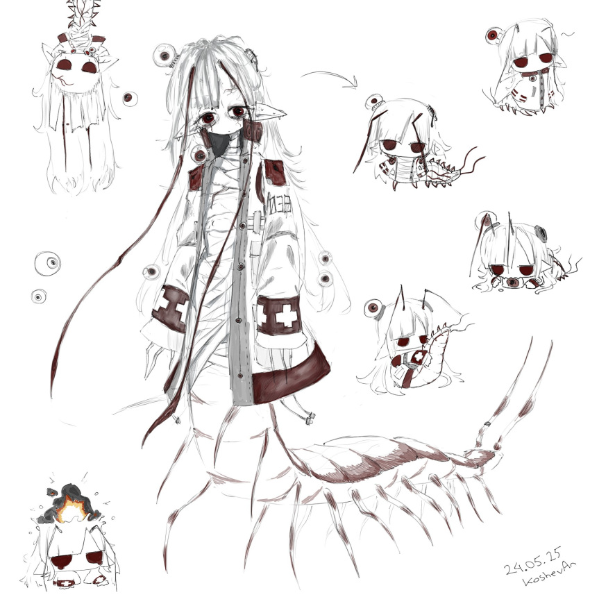 Safebooru - bug centipede chibi colored skin exploding head emoji ...
