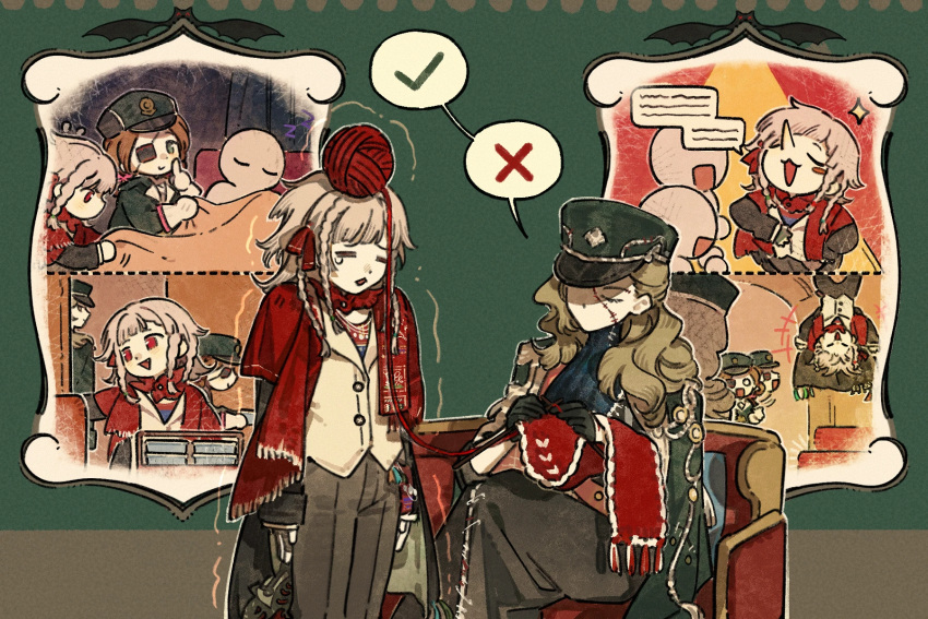 Safebooru - 2girls = = aima (reverse:1999) black coat black dress black ...